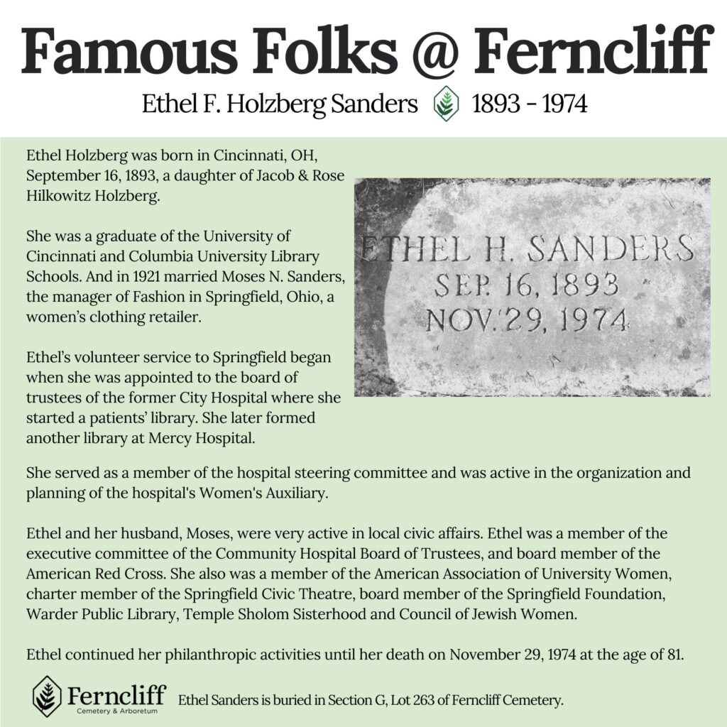 Famous Folks at Ferncliff: Ethel F. Holzberg Sanders | Welcome to ...